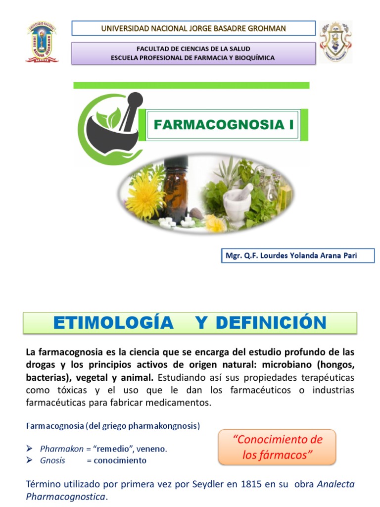 Tema 1 Farmacognosia Conceptos Generales - 2023 | PDF