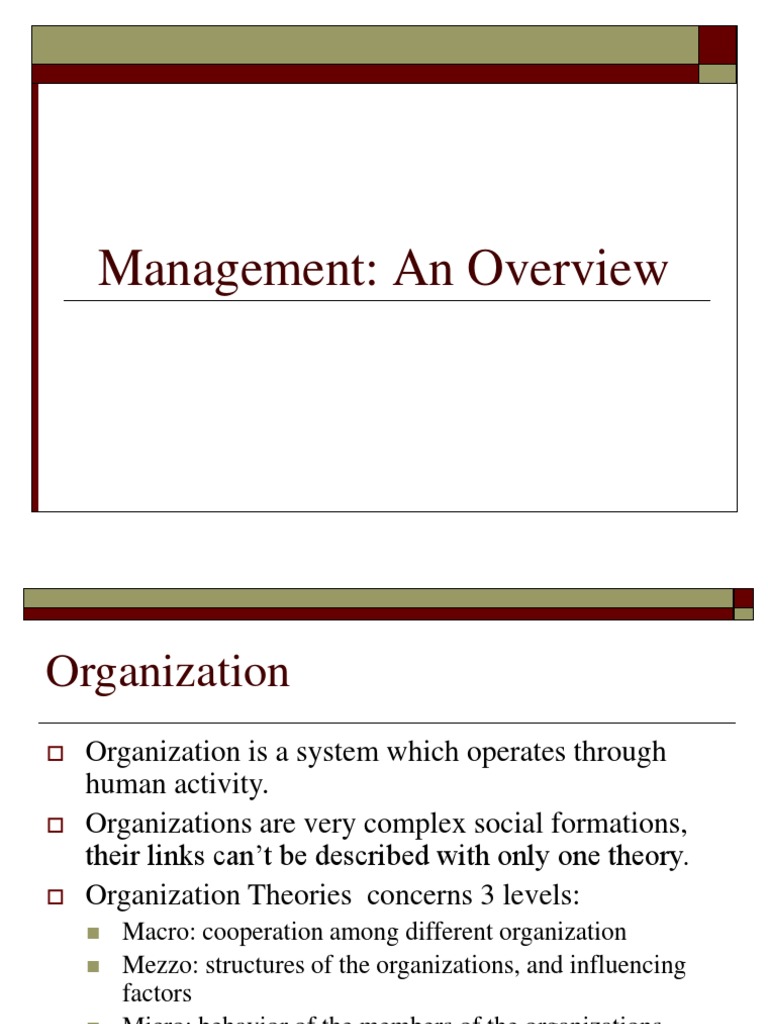 Management Overview | PDF | Motivation | Motivational