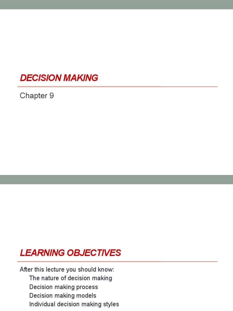 Management 8 Decision Making | PDF