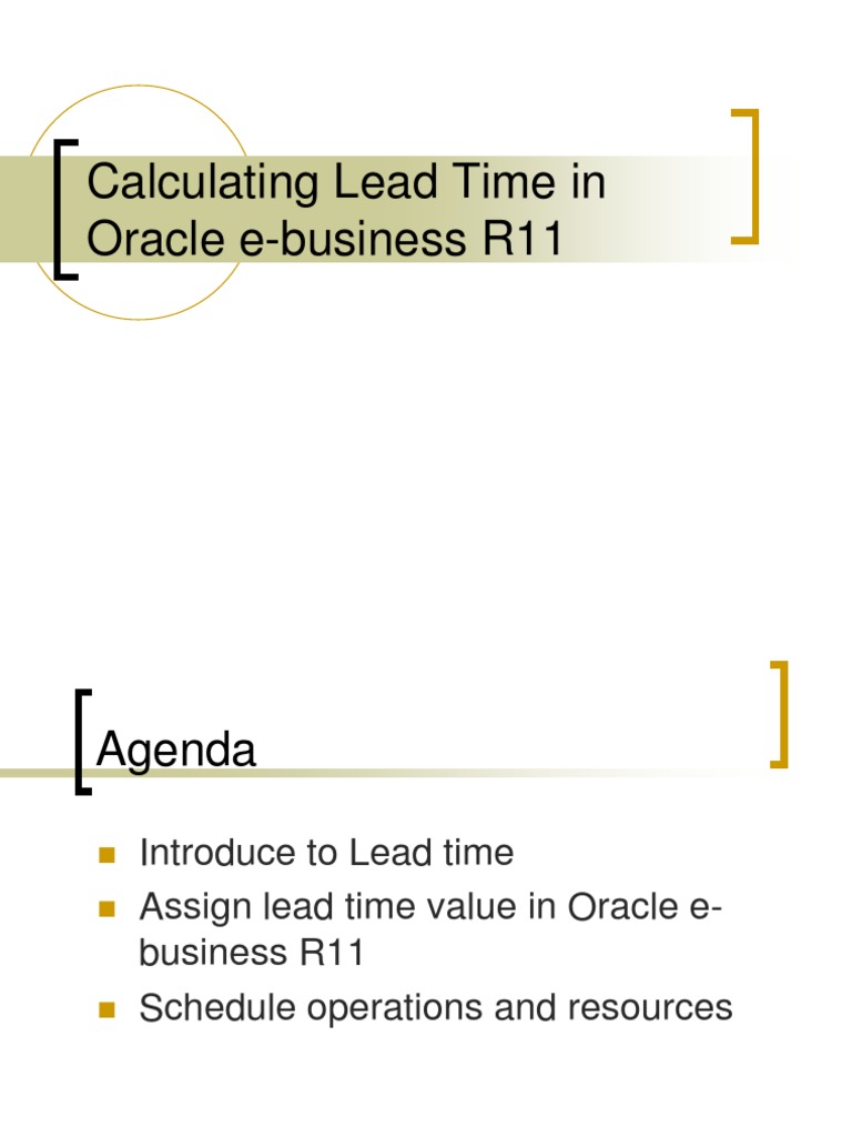 Lead Time Calculation in Oracle R11 | PDF