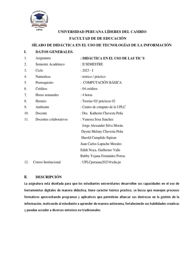 Modelo de Silabo | PDF