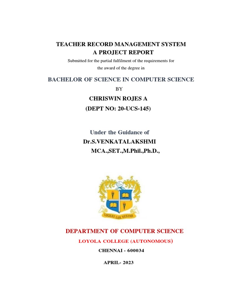 Teacher Record Management System | PDF | Software Testing | Php Teacher Record Management System | PDF | Software Testing | Php