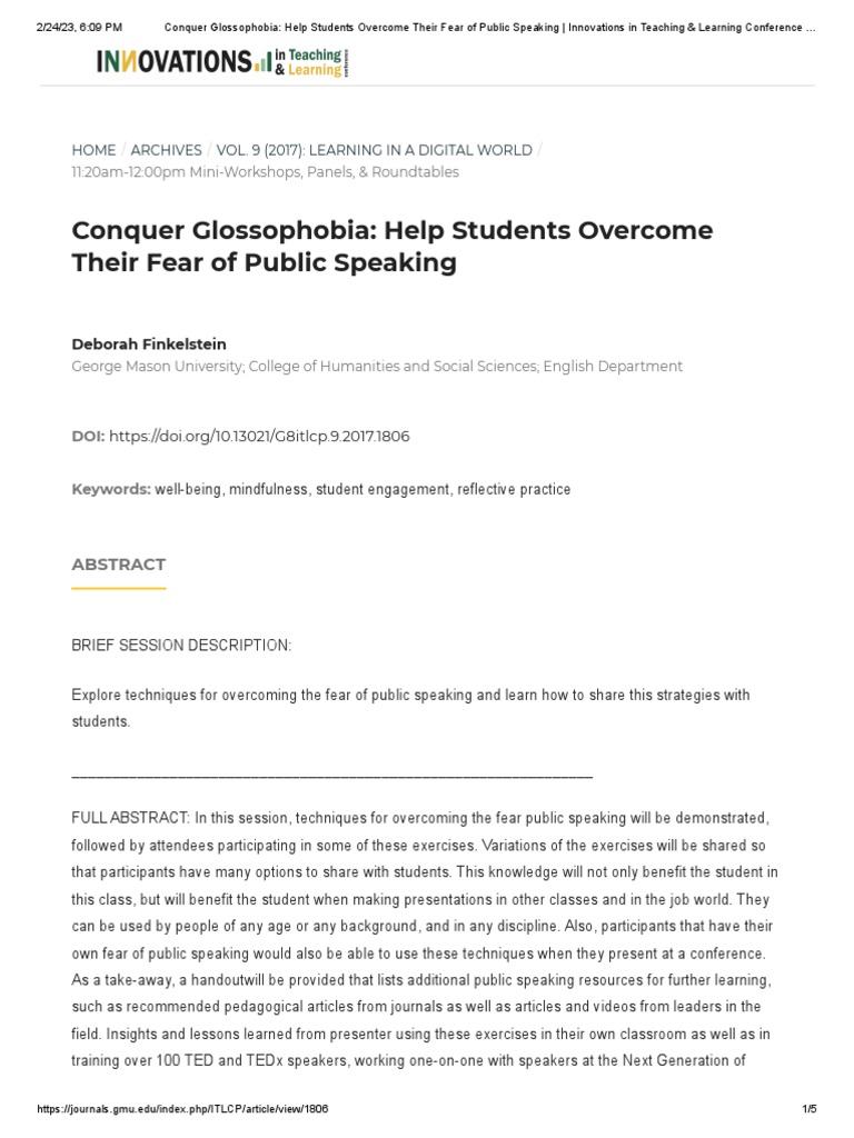 8.) Conquer Glossophobia - Help Students Overcome Their Fear of Public ...