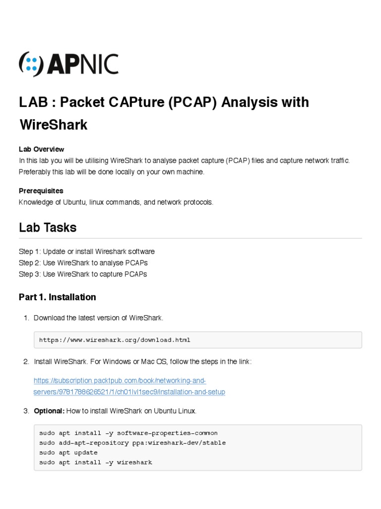 Lab: Packet Capture (Pcap) Analysis With Wireshark | PDF | Transport Layer Security | Hypertext ...