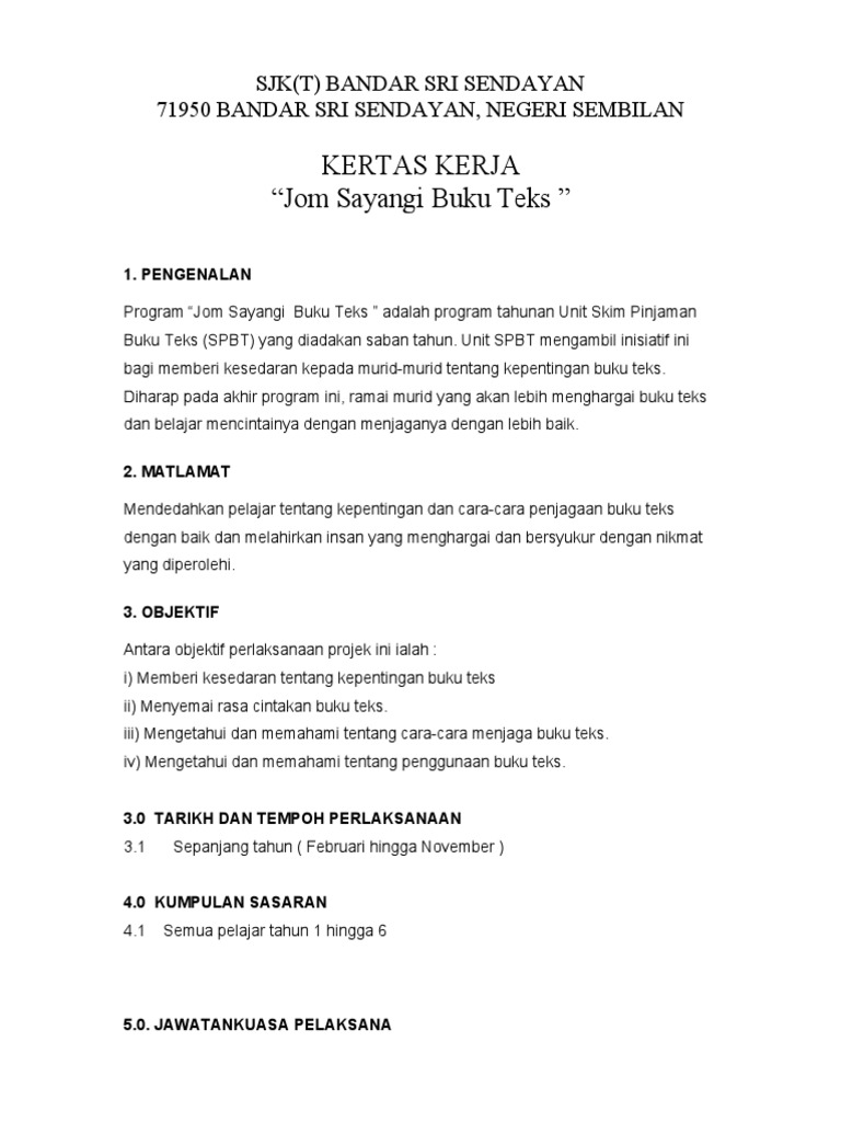 KERTAS-KERJA-PROGRAM-spbt | PDF