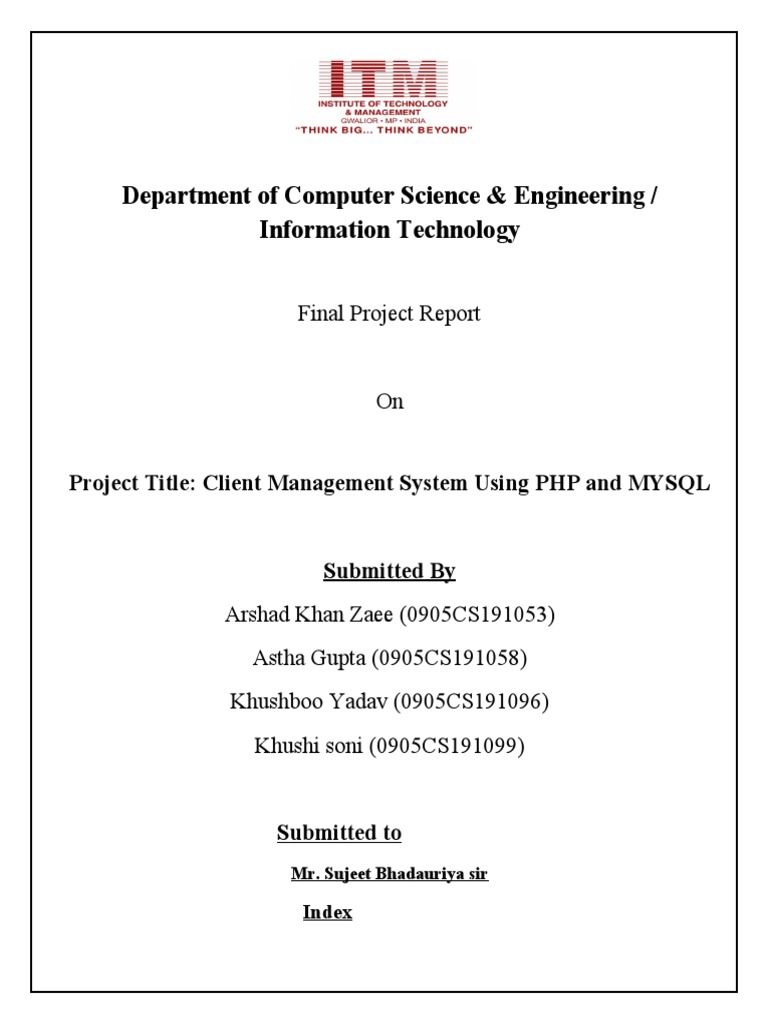 CMS Final Report PBL | PDF | Php | My Sql