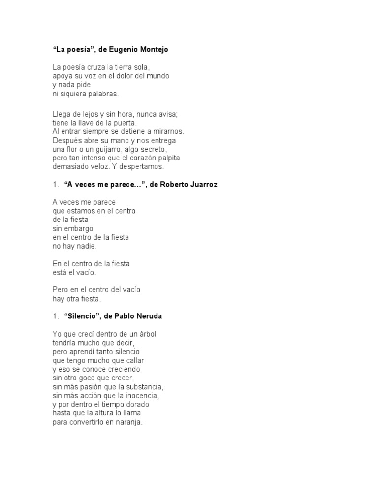 "La Poesía", de Eugenio Montejo | PDF