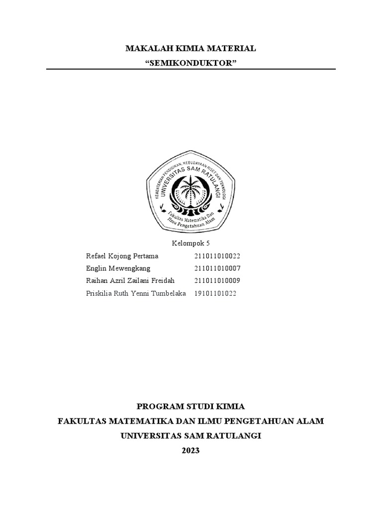 Makalah Kimia Material Kelompok 5 | PDF | Teknologi & Rekayasa