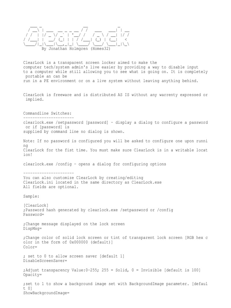 Readme | PDF | Command Line Interface | Password