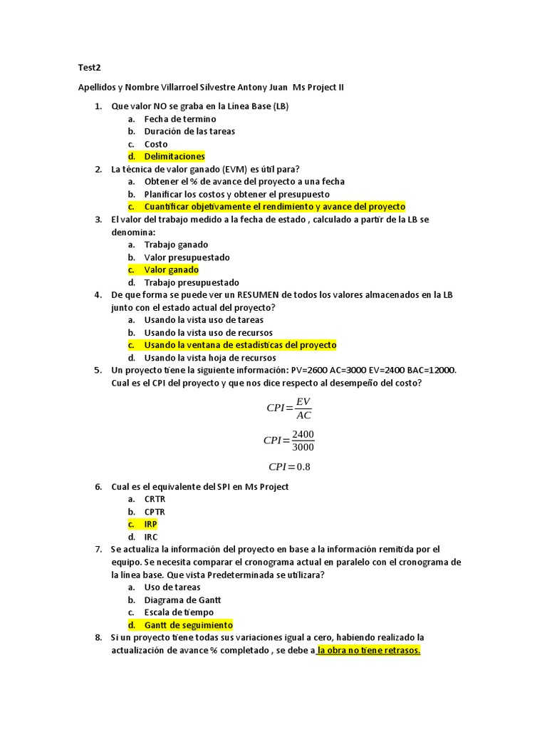 Test2: Cpi Ev AC CPI 2400 CPI 0.8 | PDF