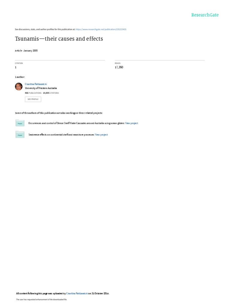 Tsunamis - Their Causes and Effects | PDF