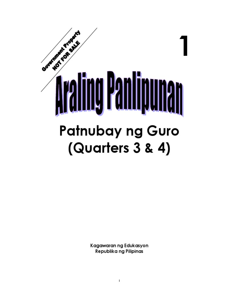 Patnubay NG Guro (Quarters 3 & 4) : Kagawaran NG Edukasyon Republika NG ...