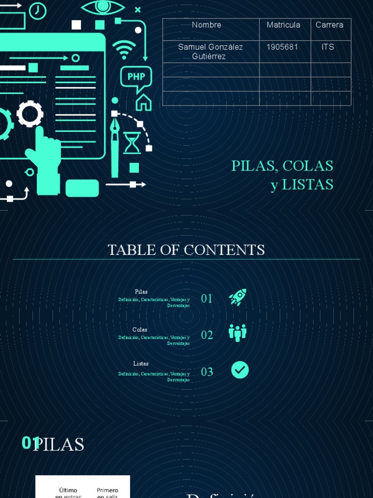 Estructuras de Datos: Pilas, Colas y Listas | PDF
