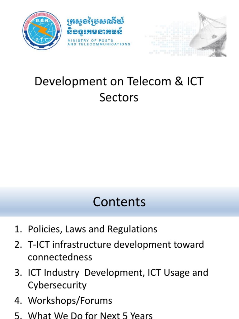 Report On Current Development of Telecom-ICTs in Cambodia (2018) | PDF
