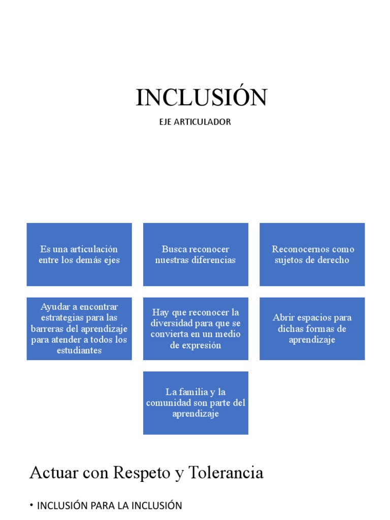EJE ARTICULADOR -INCLUSIÓN- | PDF