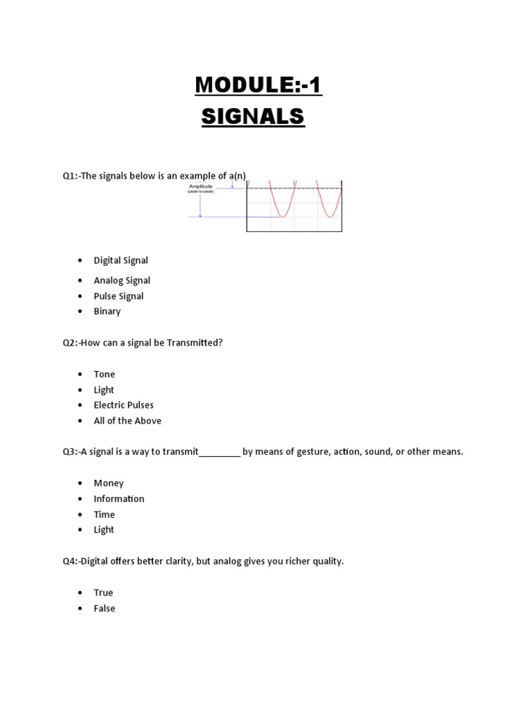 Signal Quiz | PDF