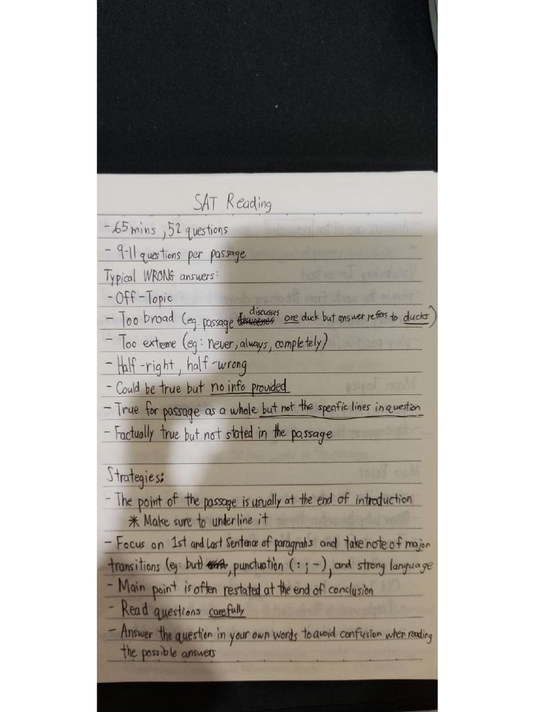 SAT English Notes | PDF