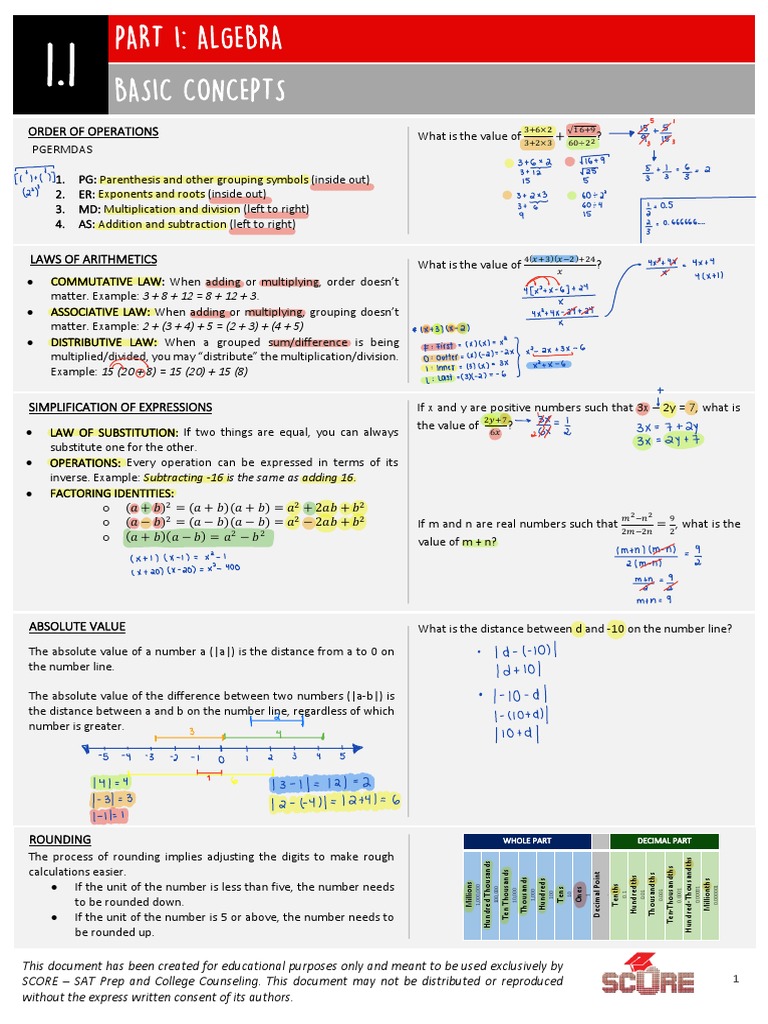 SAT Math Lesson | PDF | Equations | System Of Linear Equations