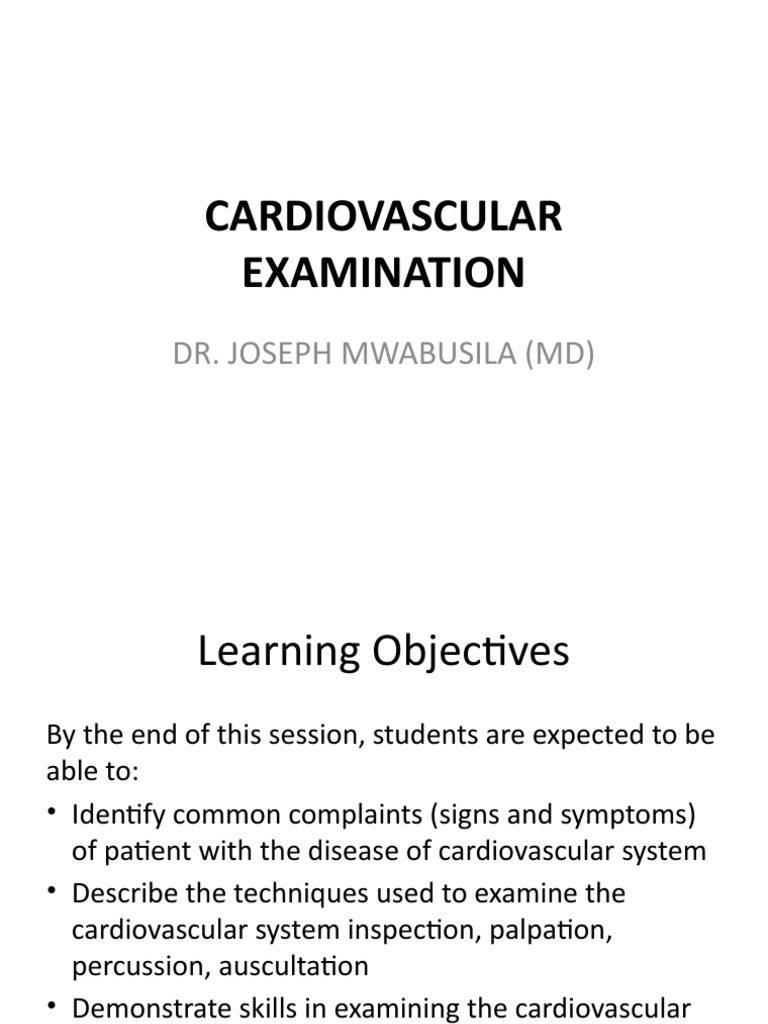 Session 5 - Performing Cardiovascular System Examination | PDF ...