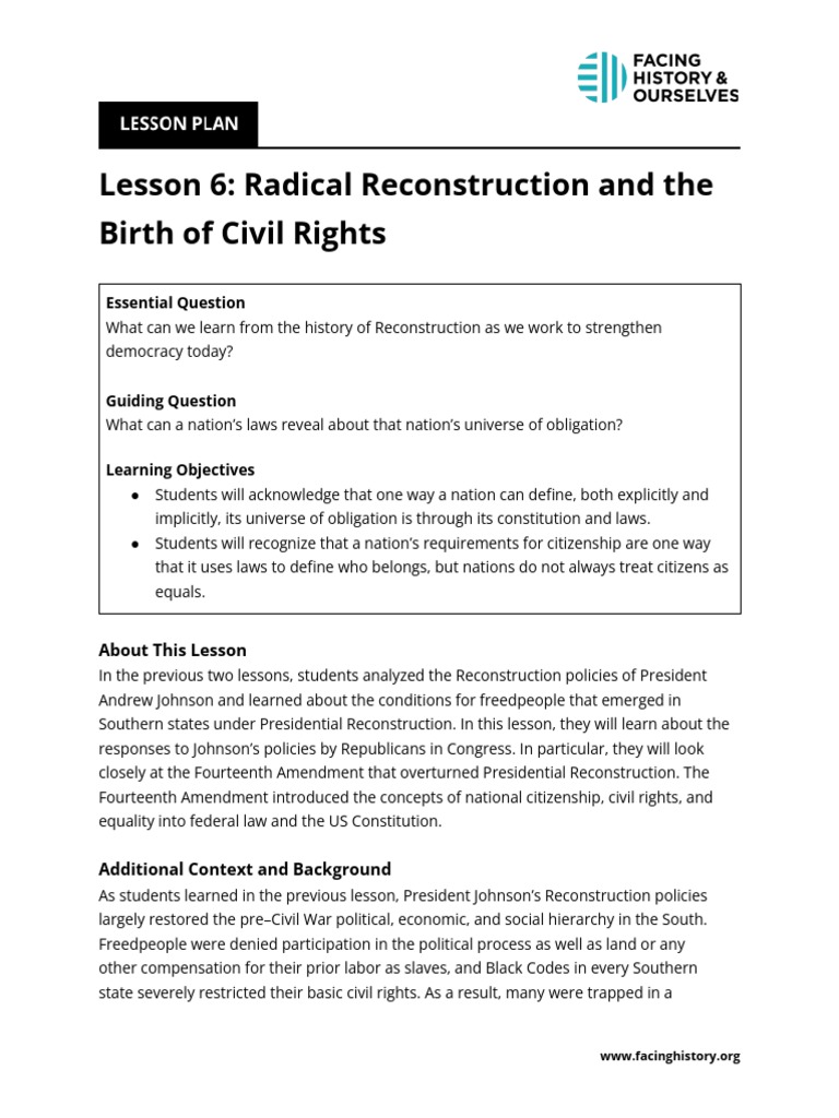 Radical Reconstruction and the Birth of Civil Rights | PDF ...