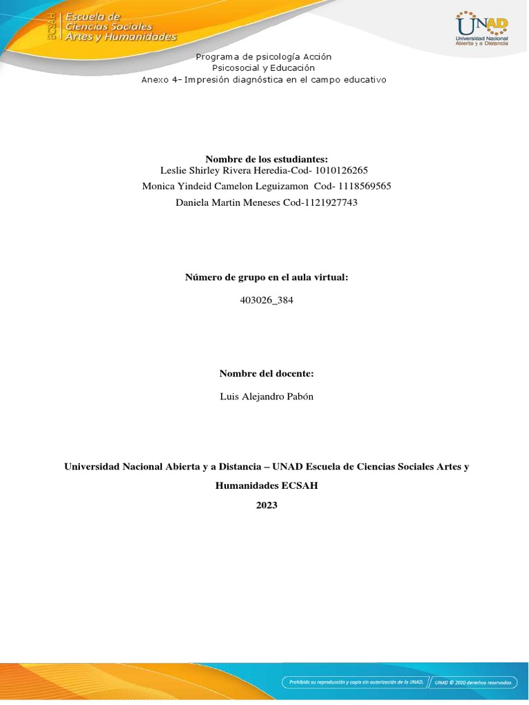 Nombre de Los Estudiantes | PDF