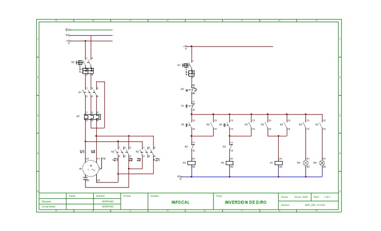 Diagrama de Inversión de Giro Monofásico | PDF