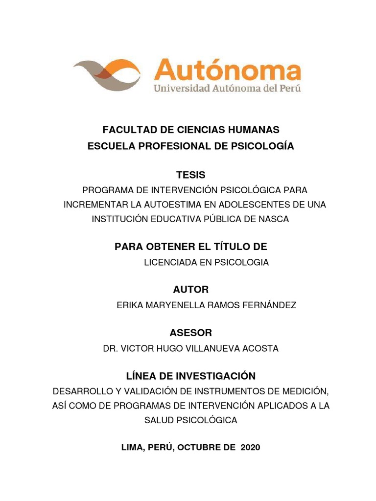 Autoestima Pdf Autoestima Sicología