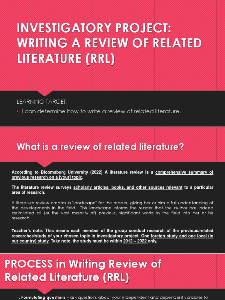 RRL Investigatory Project Guide | Download Free PDF | Open Access ...