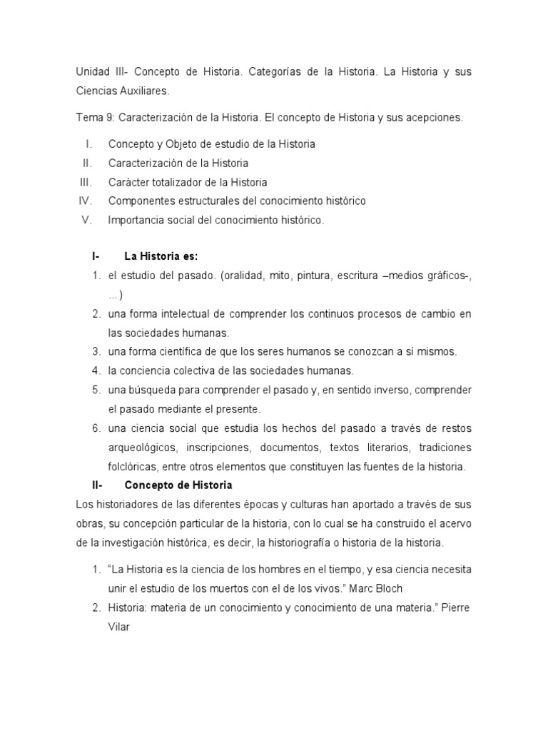 Clase 9-Tema-La Historia - Concepto | PDF | Conocimiento | Hora