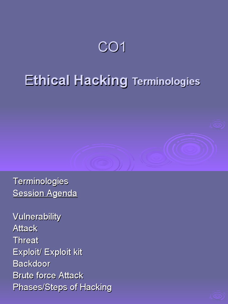 03 - CO1-ethical Hacking Terminologies | PDF | Vulnerability (Computing) | Security