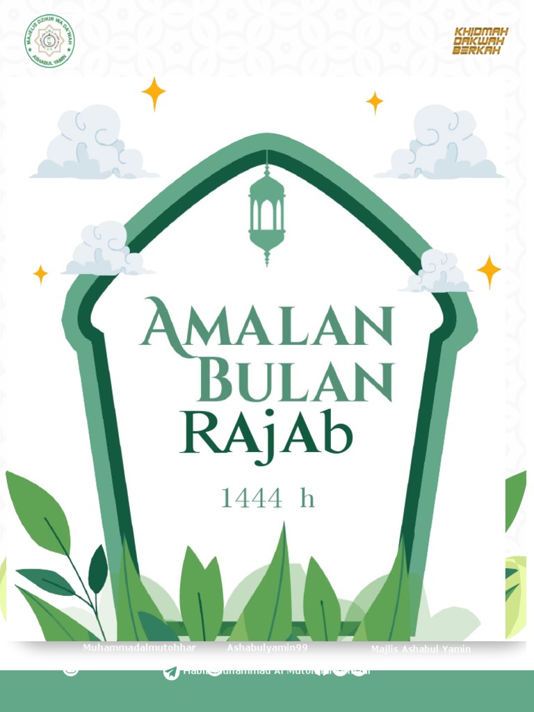 AMALAN BULAN RAJAB 1444 Hijriah | PDF