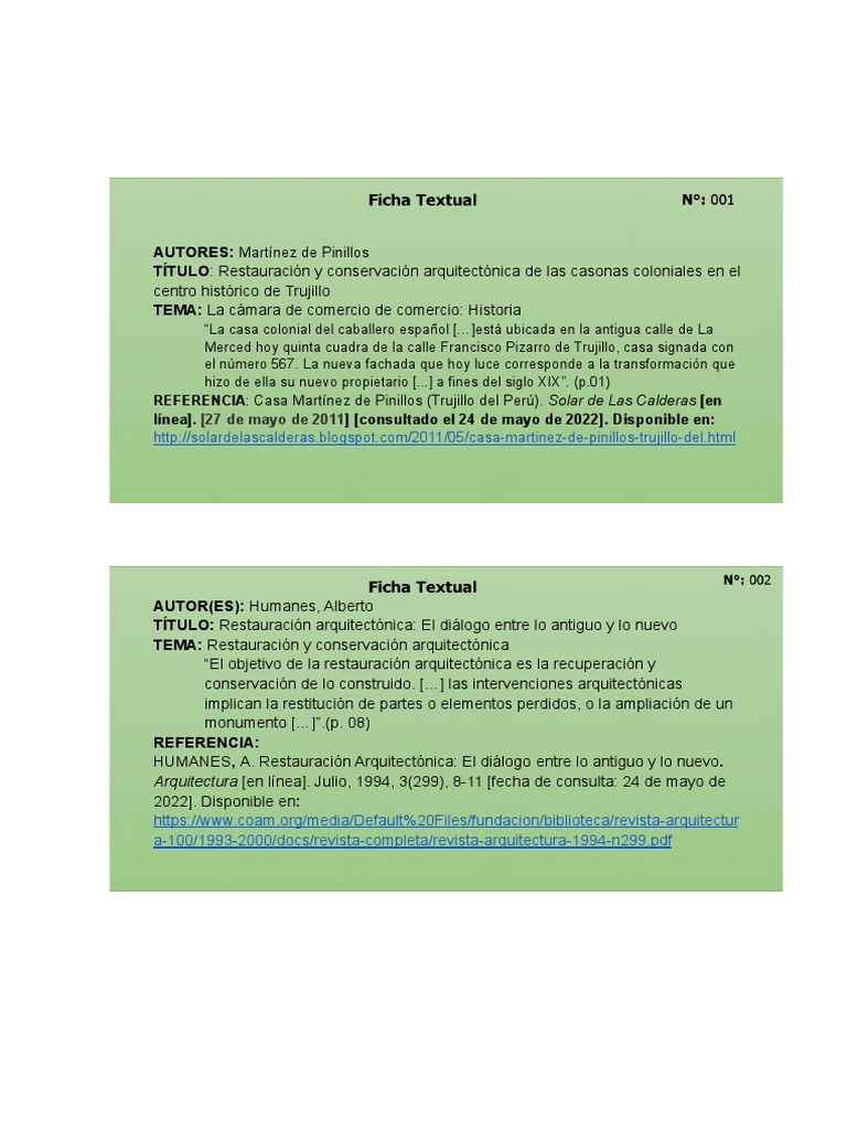 Fichas Textuales | PDF | Perú | Arquitecto