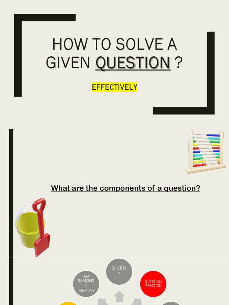 How To Solve A Question | PDF