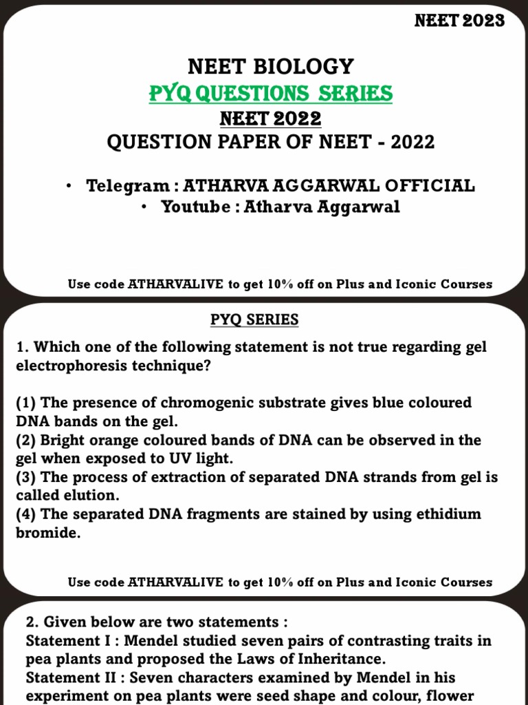 Neet 2022 Paper | PDF | Meiosis | Chemical Synapse