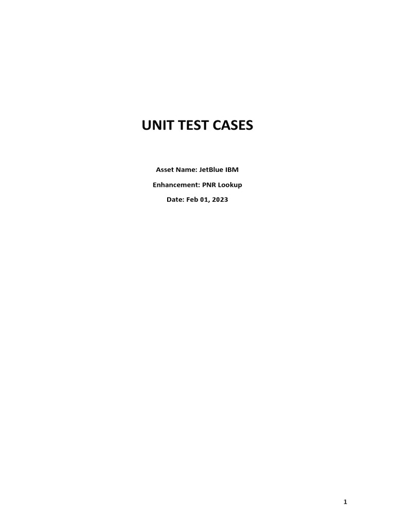 UNIT_Test_cases_PnrLookup_UPDATED_LAKSHAY | PDF