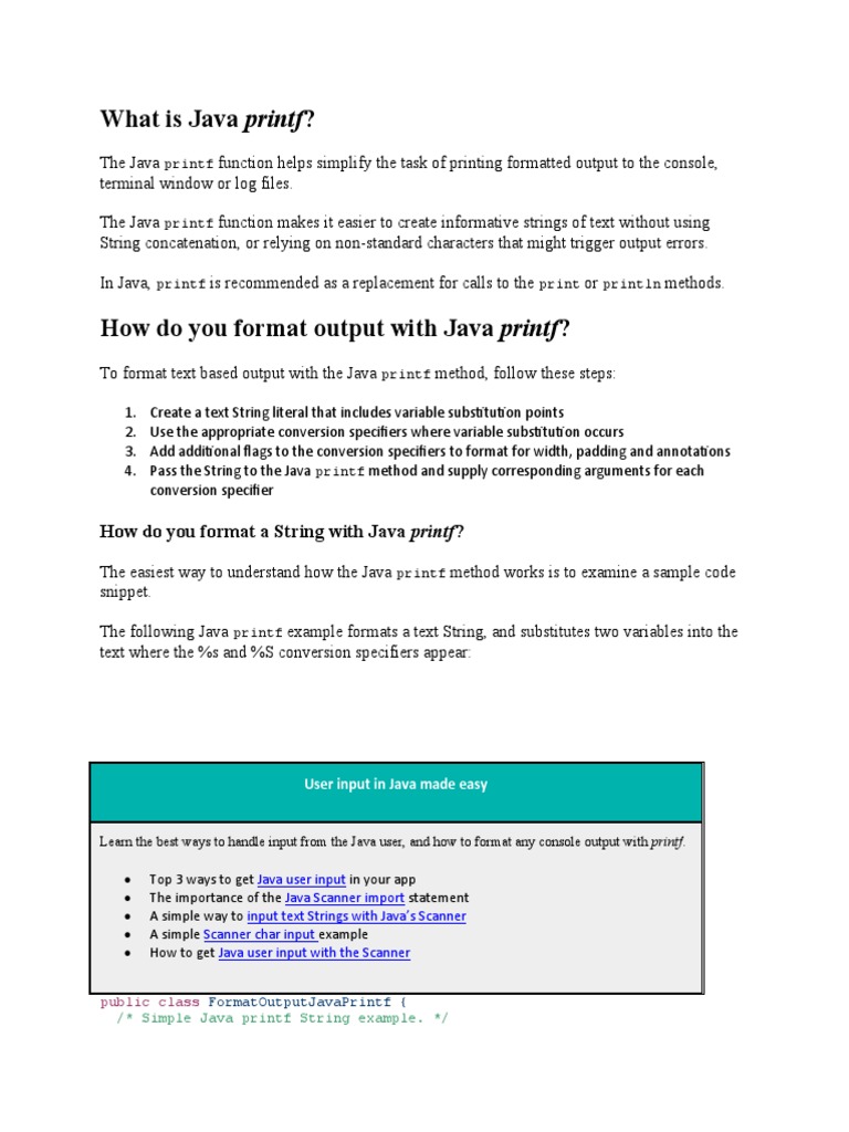 Printf | PDF | String (Computer Science) | Computer Programming