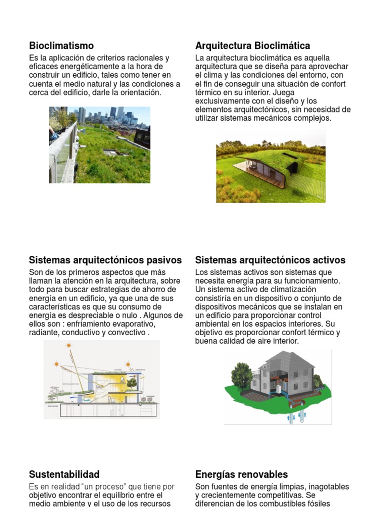 BIOCLIMATISMO Arquitectura | PDF | Energía renovable | Uso eficiente de ...