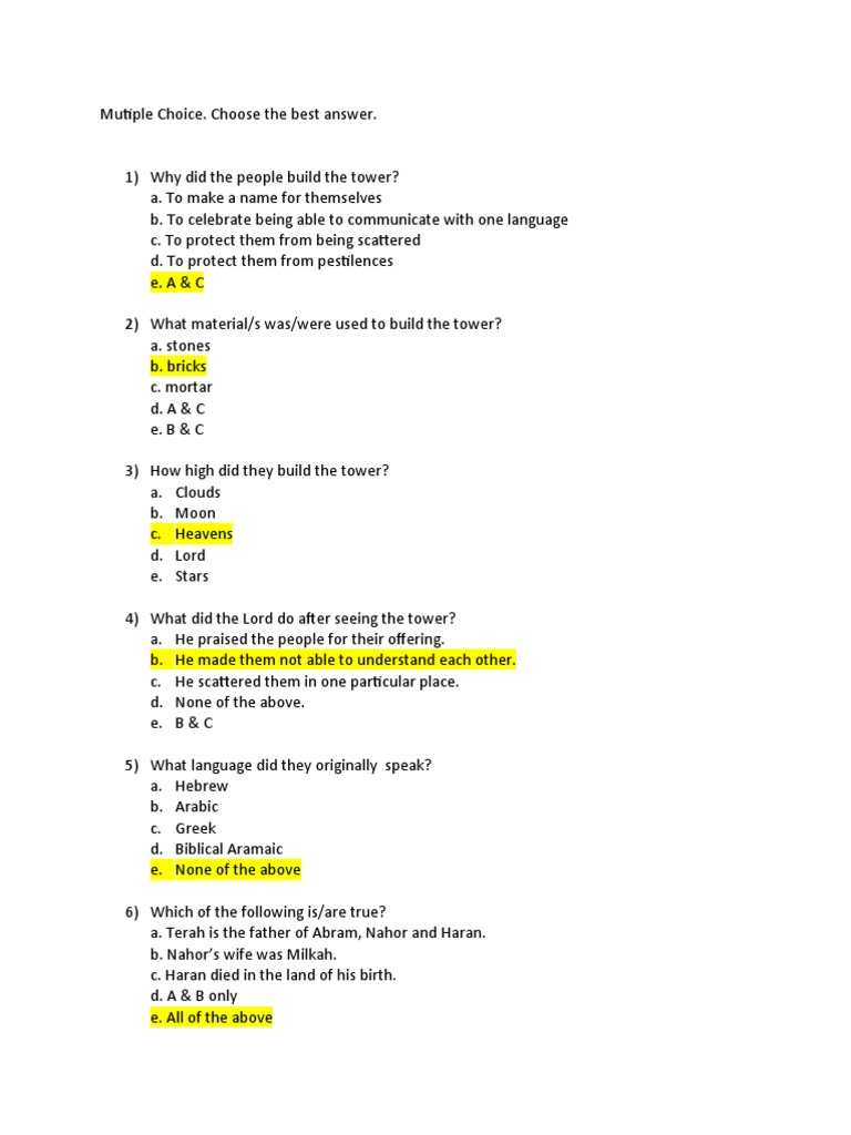 Bible Quiz Genesis 11-24 | PDF | Abraham | Ishmael