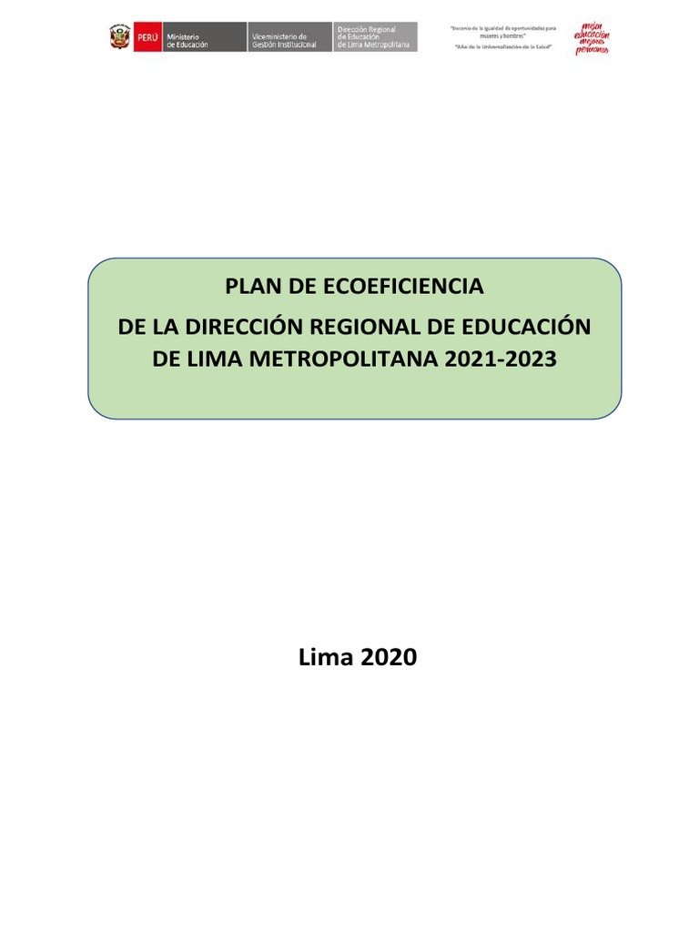 Plan de Ecoeficiencia DRELM 2021-2023 | PDF | Economias | Naturaleza