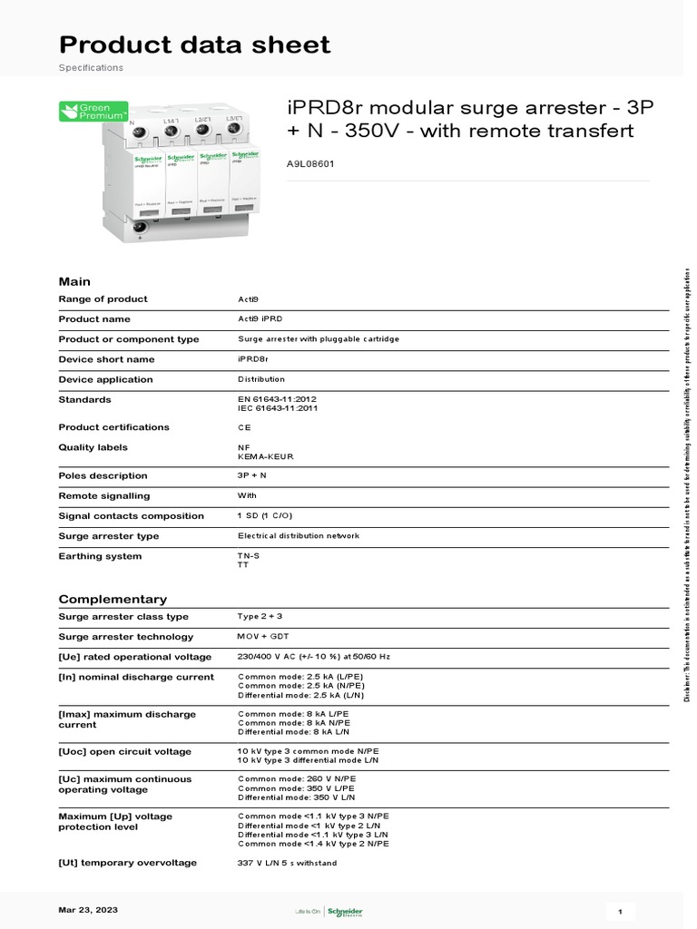 Acti9 iPRD_A9L08601 | PDF