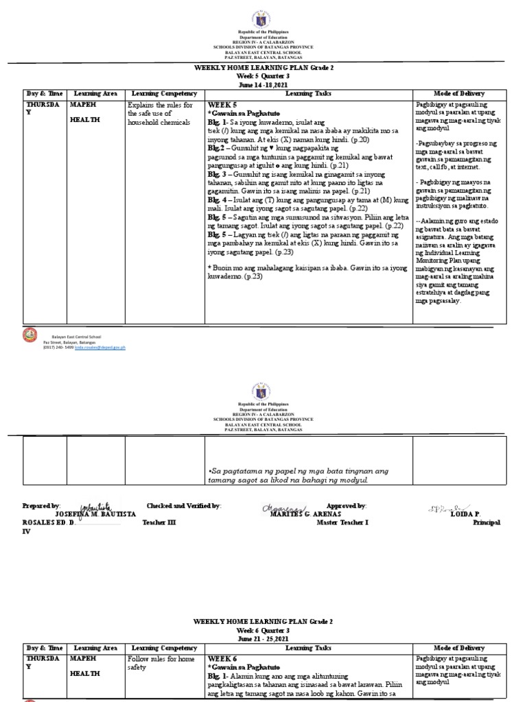Whlp-Health-Q4-Week-5-8 For Parents | PDF