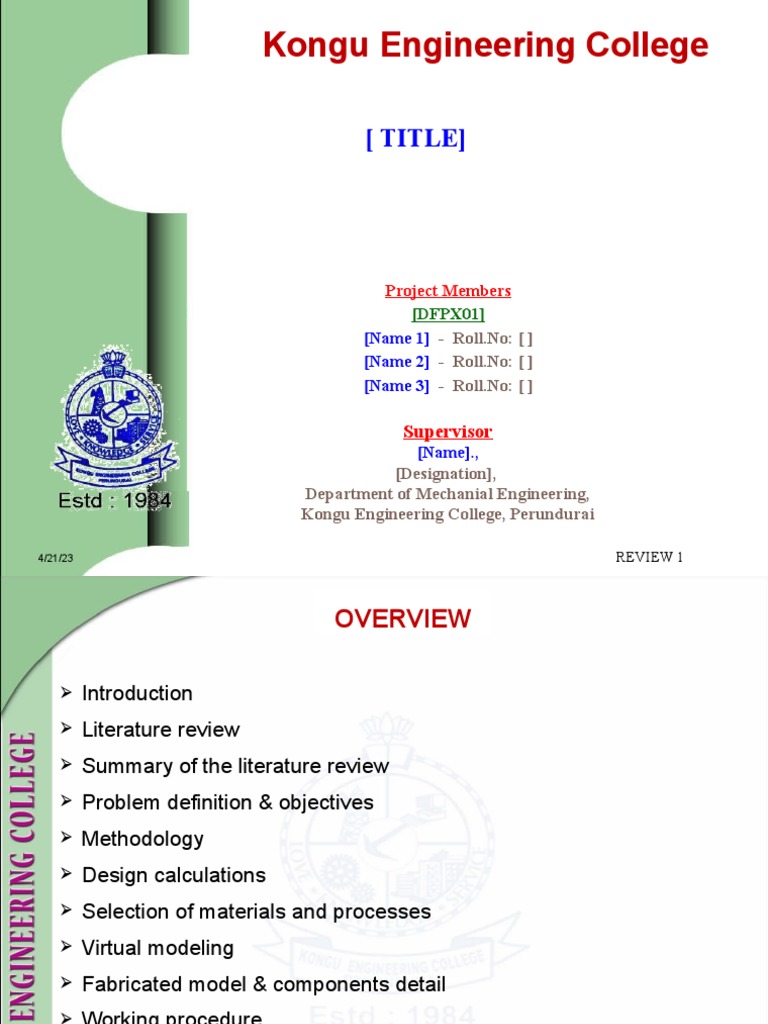 Kongu Engineering College: (Title) | PDF