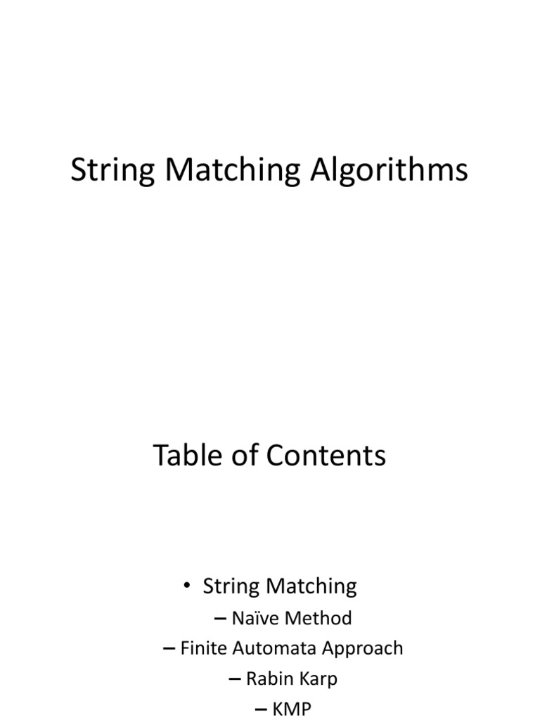 String Matching Rys Lect 1 2 3 Update Download Free Pdf Theoretical Computer