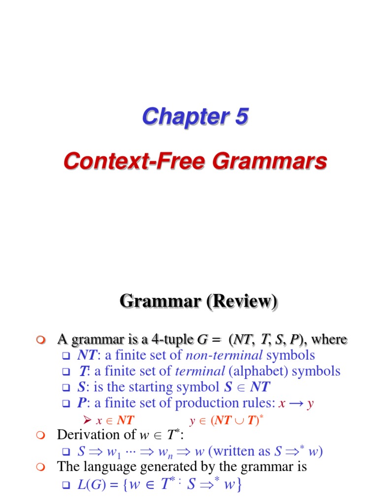 ch5ـcontextـfreeـgrammars | PDF | Parsing | Computer Science