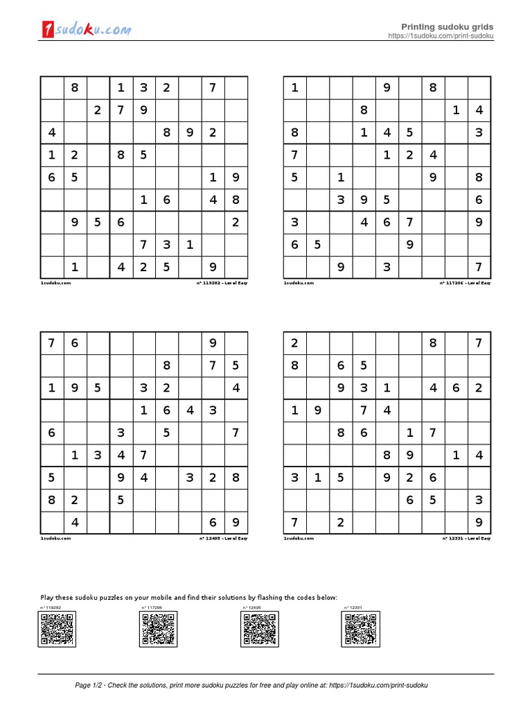 Sudoku Print | PDF | Puzzles | Games Of Mental Skill