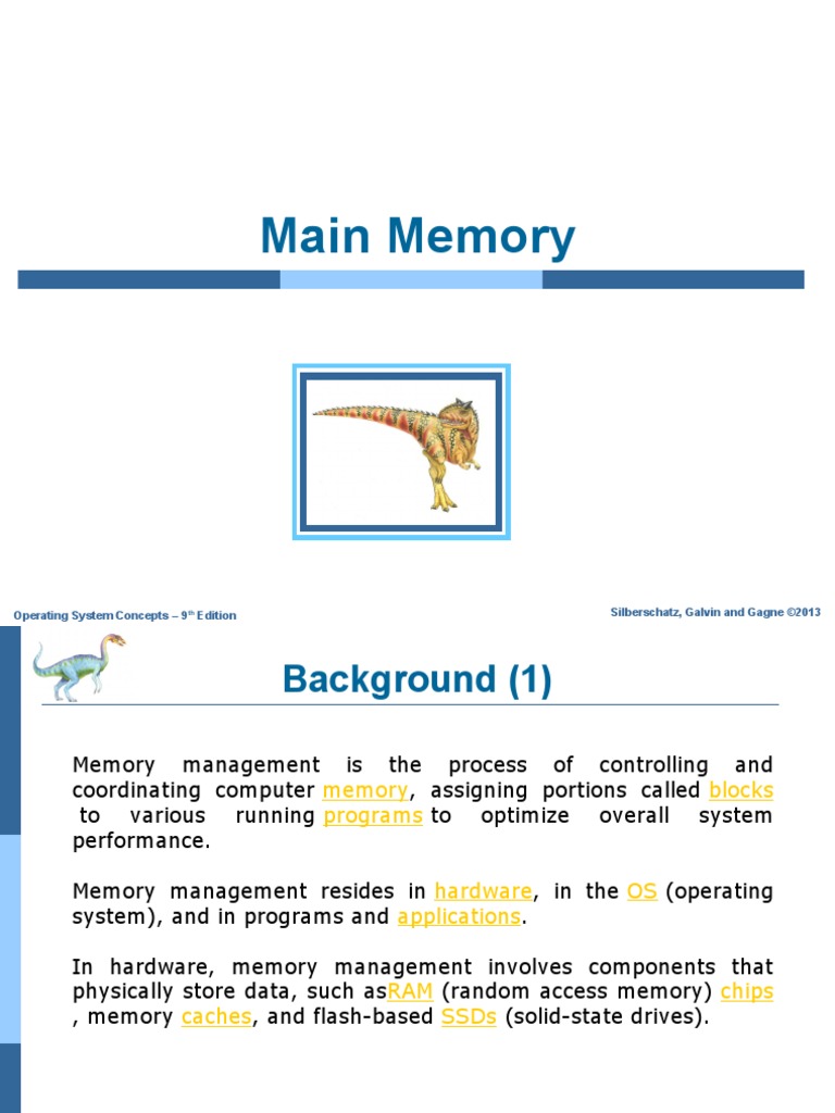 Main Memory: Silberschatz, Galvin and Gagne ©2013 Operating System Concepts - 9 Edition | PDF ...