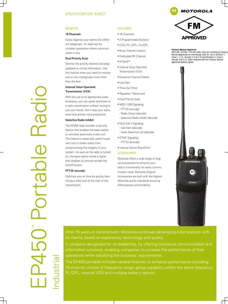 Ep450 Motorola Uhf | PDF | Hertz | Decibel