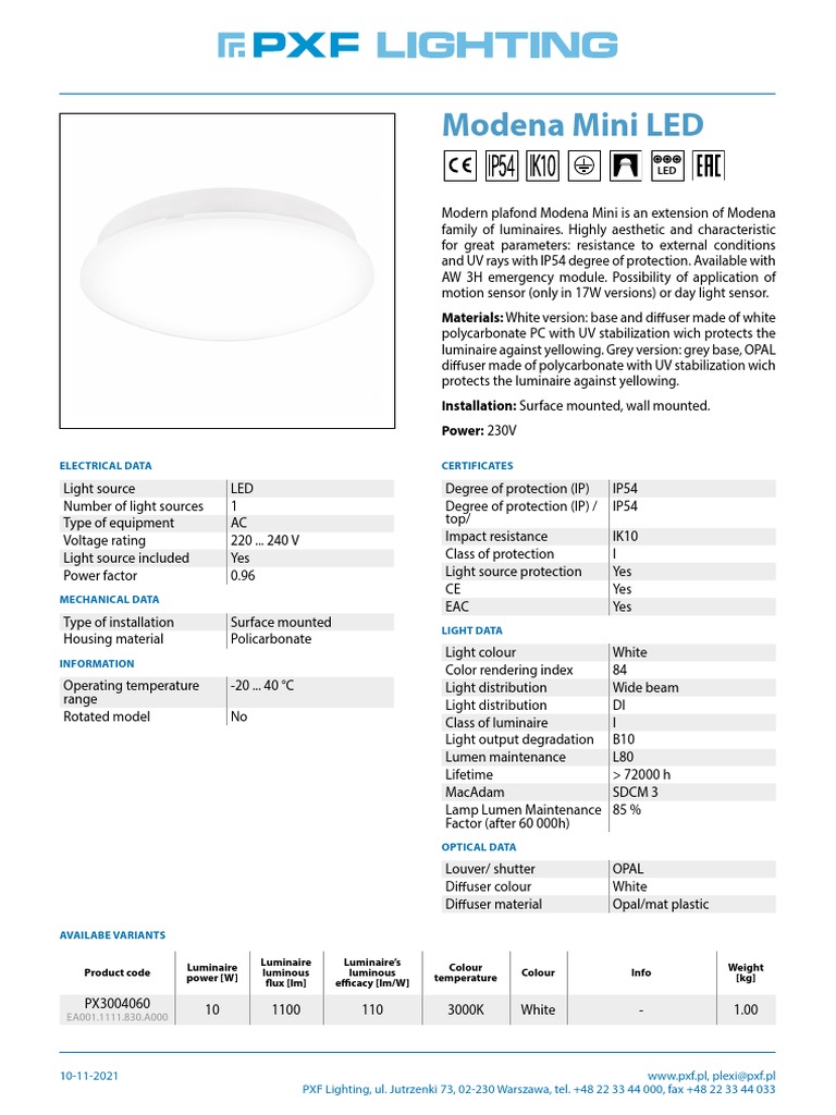 Modena Mini Led en | Download Free PDF | Ultraviolet | Electrical ...