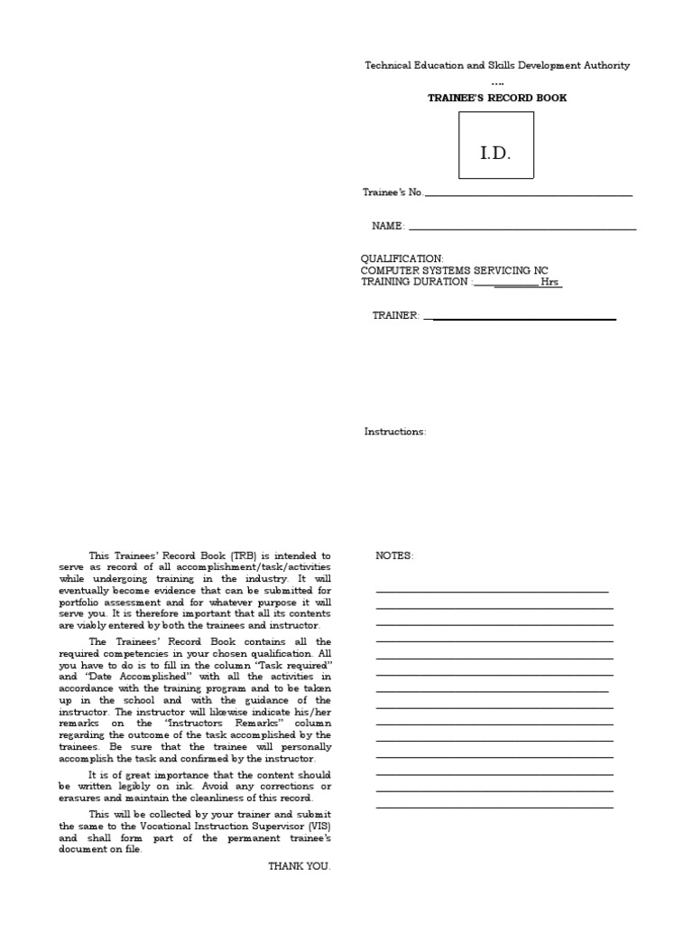 Documenting Progress Toward Computer Systems Servicing Qualification ...