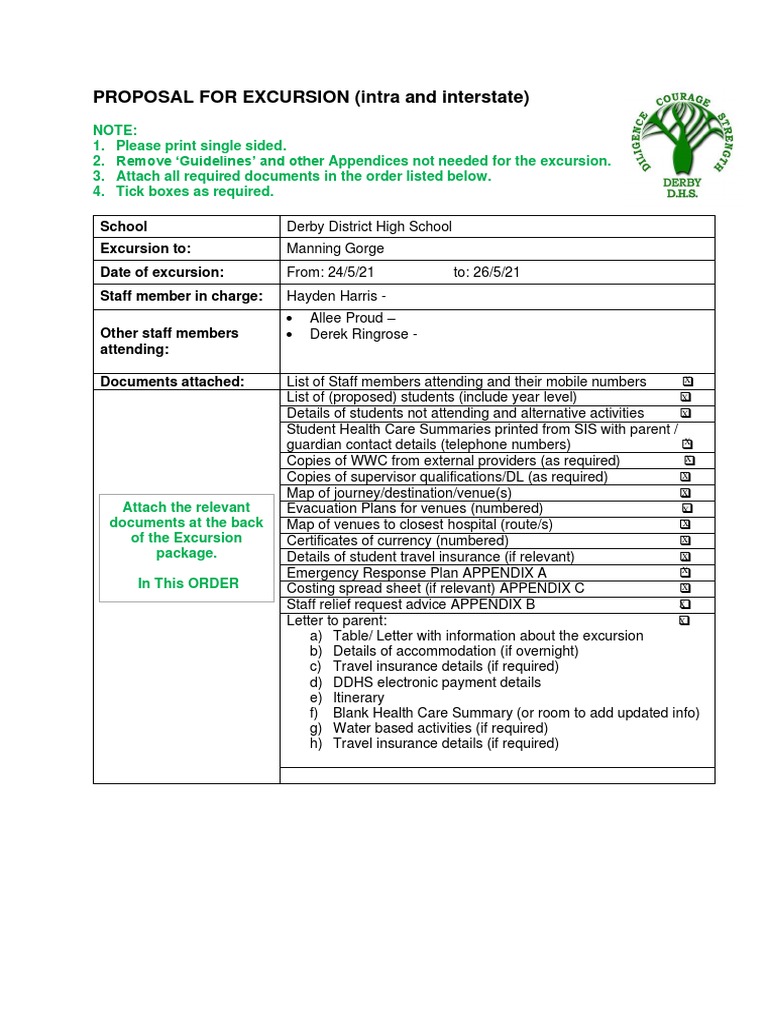 Proposal For Excursion | PDF | Bus | Insurance